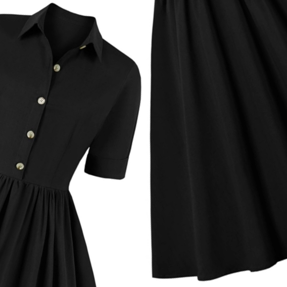 Dresses | Button Swing Pin Up Collar Dress | Poshmark